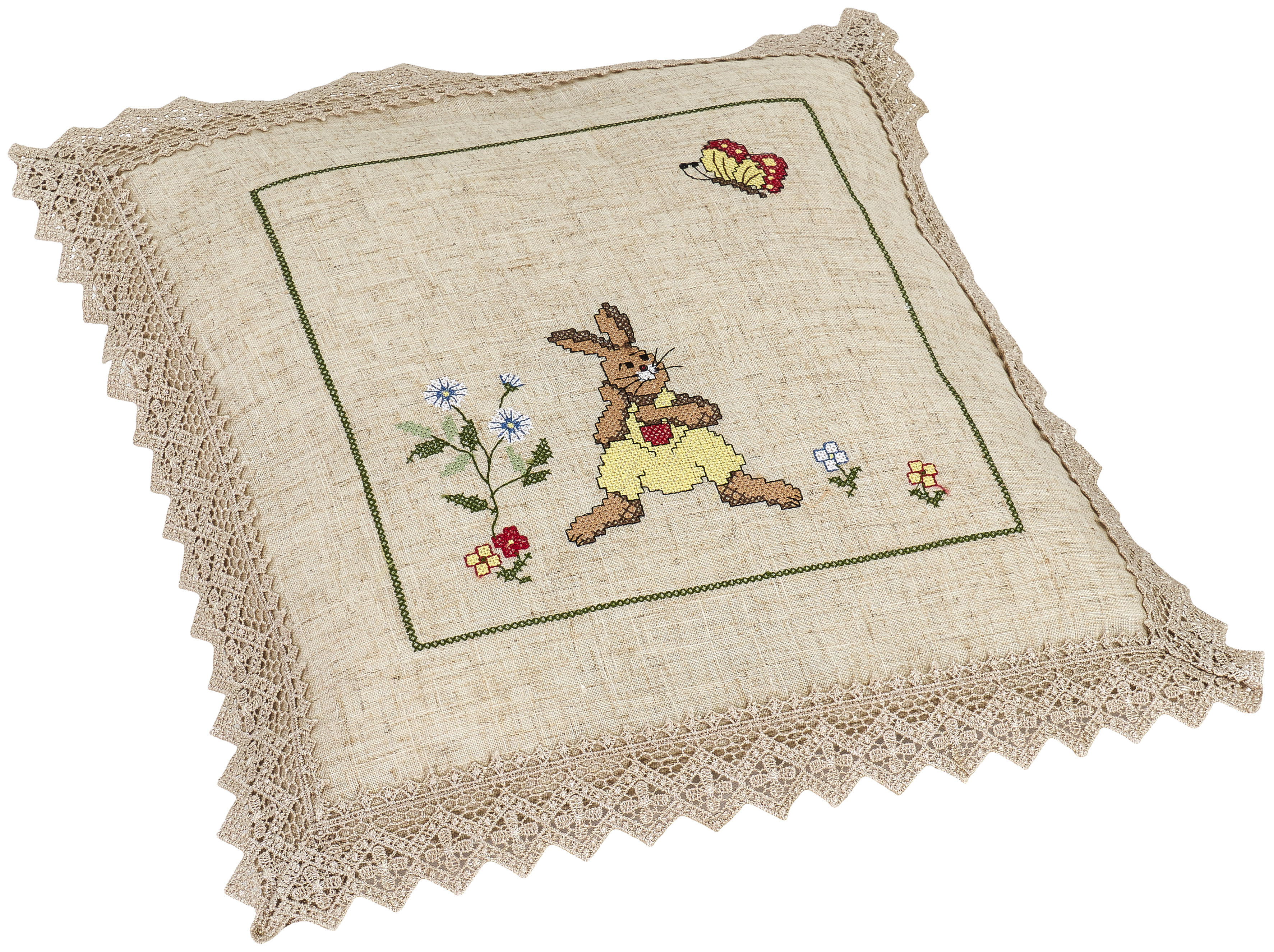 Kissenbezug Ostern Spitze 40x40 Kissenhülle Osterkissen Spitzenkissen ...