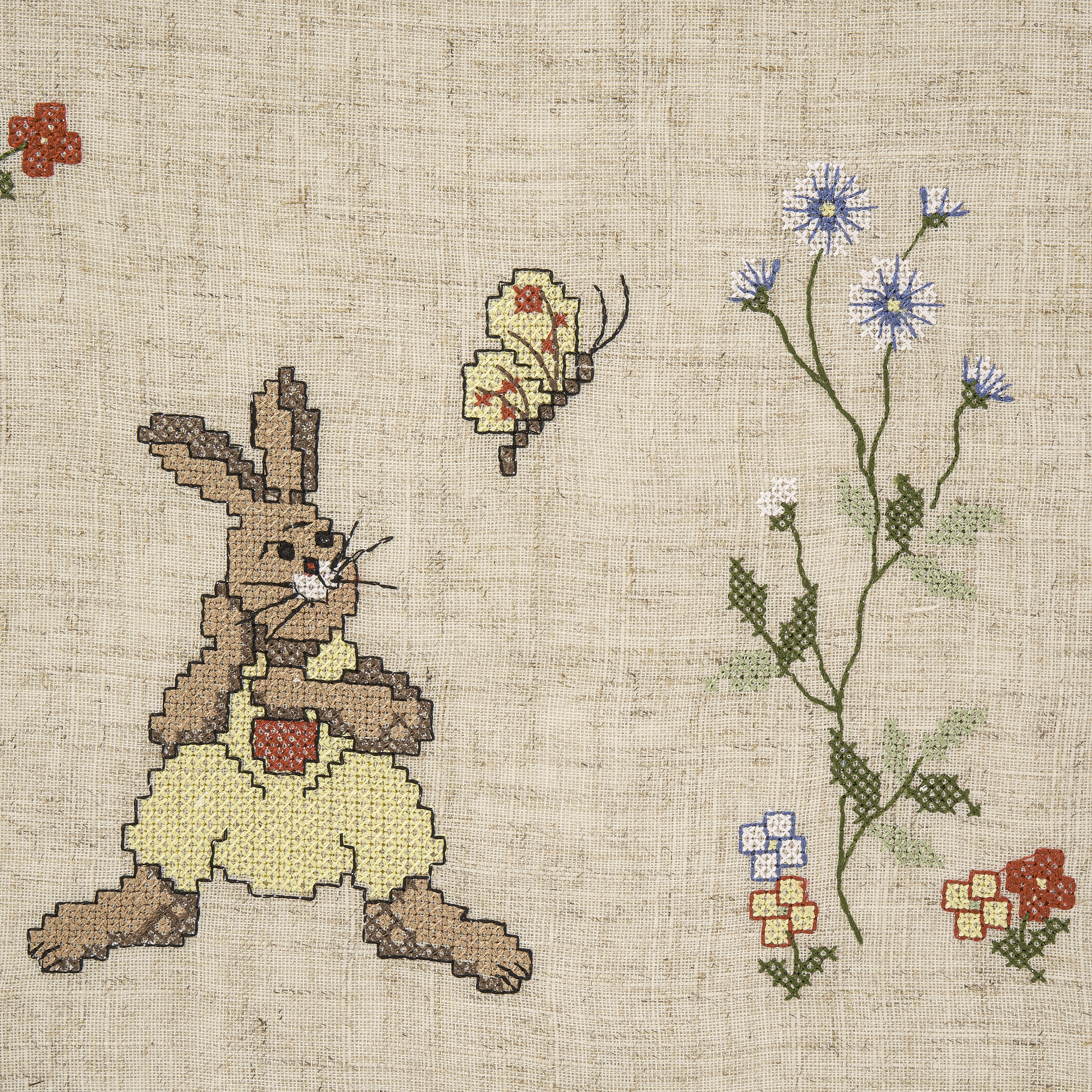 Tischläufer Spitze Ostern 40x110 Ostertischdecke Tischdecke Stickerei Hasen