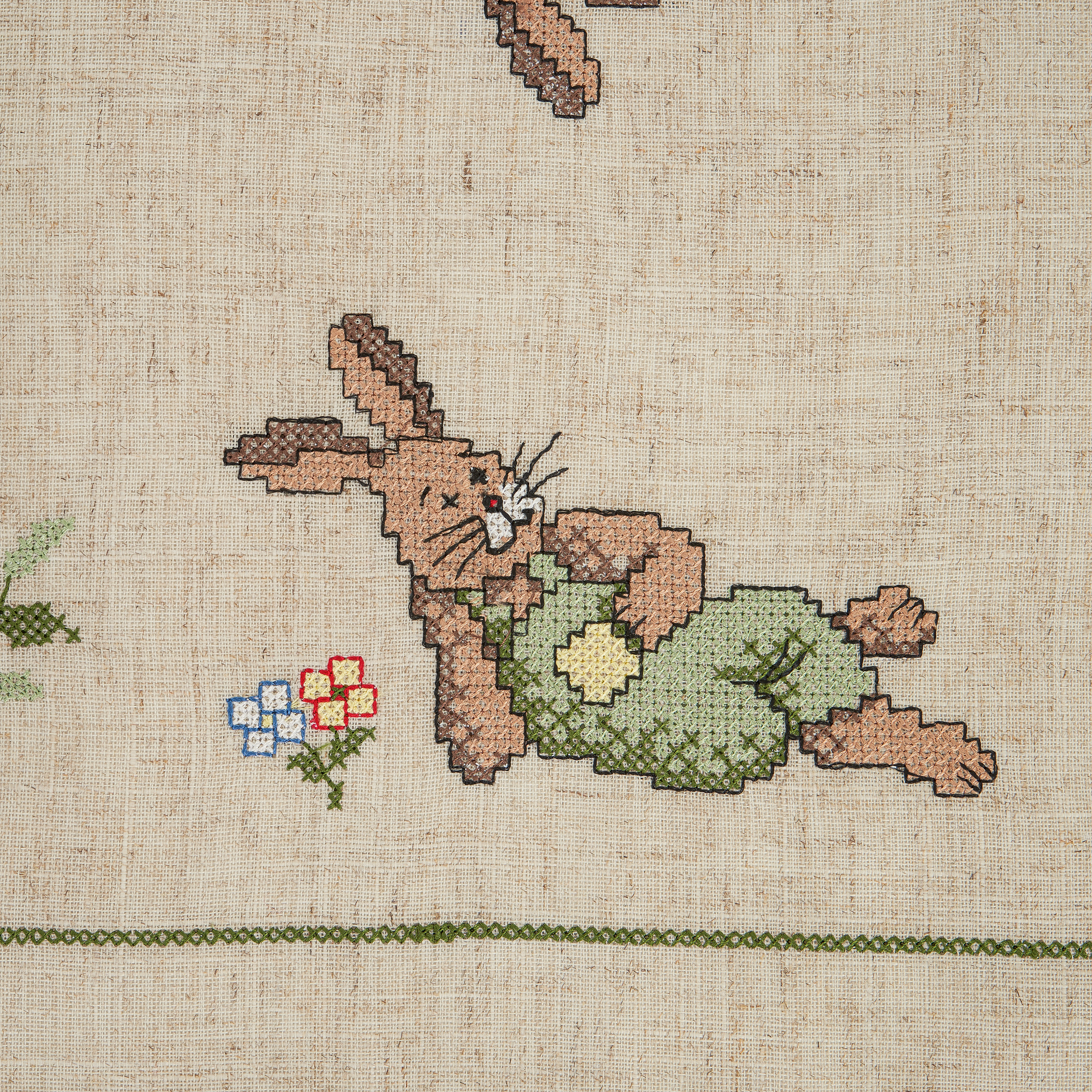 Tischläufer Spitze Ostern 40x110 Ostertischdecke Tischdecke Stickerei Hasen