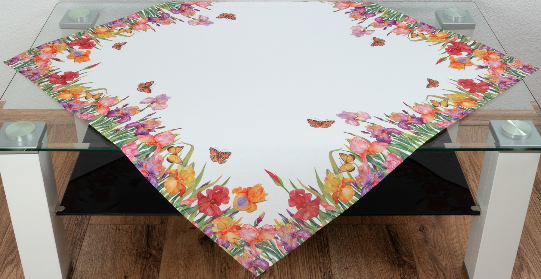 Tischdecke 85x85 Schwertlilien Mitteldecke Gartentischdecke Decke Eckig ...