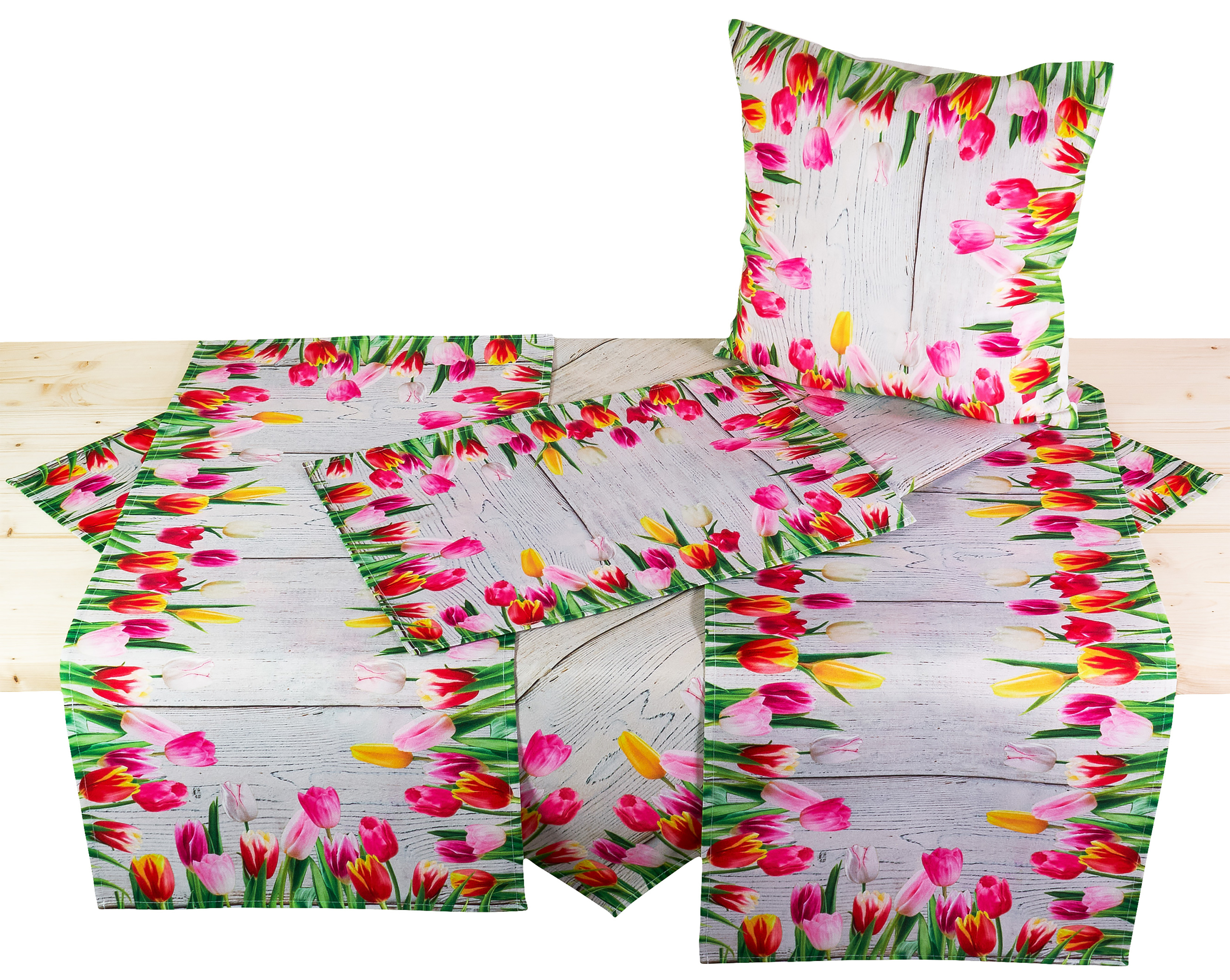 Tischläufer Frühling 40x85 Tulpen Tischdecke Mitteldecke Decke Stoff ...