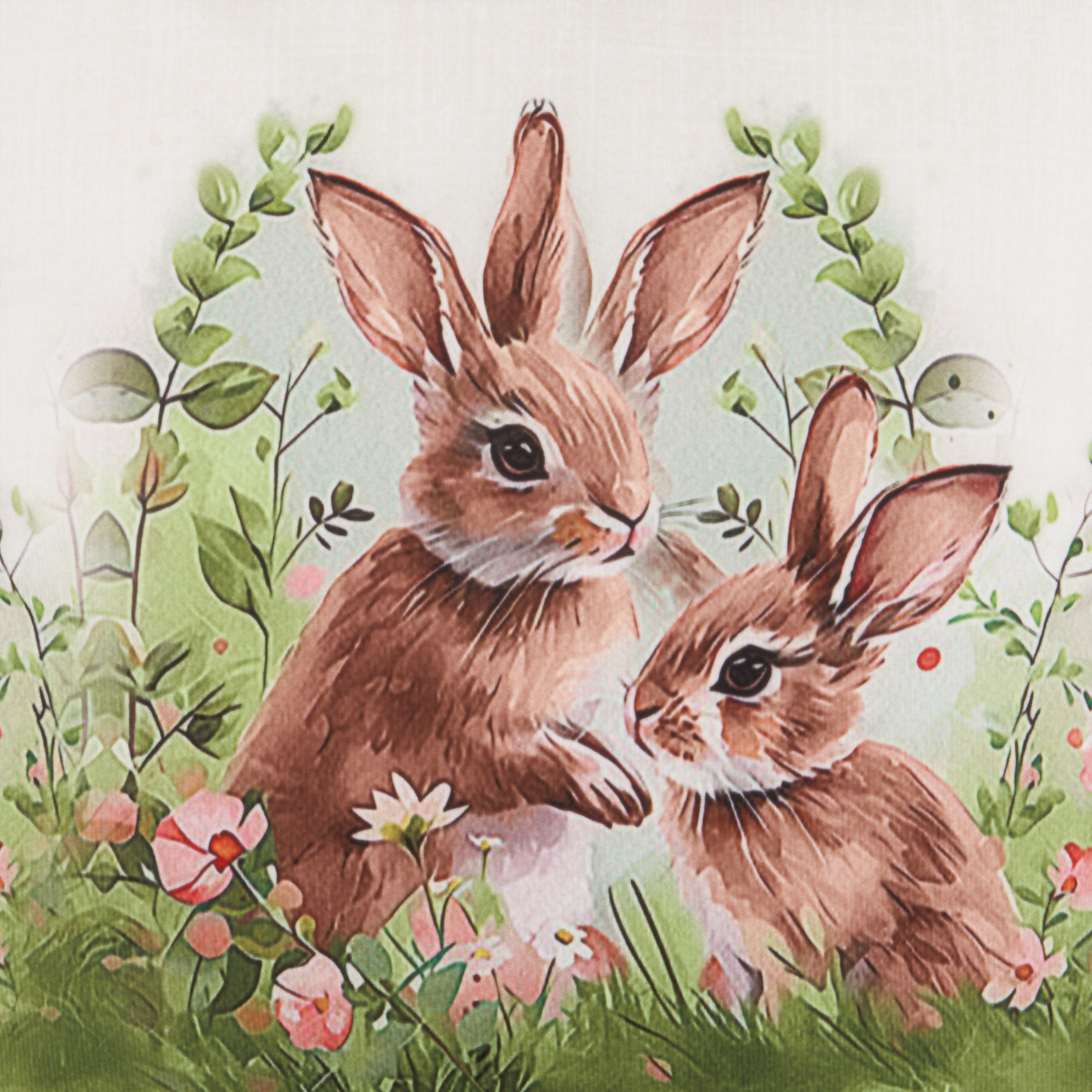 Kissenbezug Ostern 40x40 Grün Kissenhülle Osterhäschen Stoff Pflegeleicht