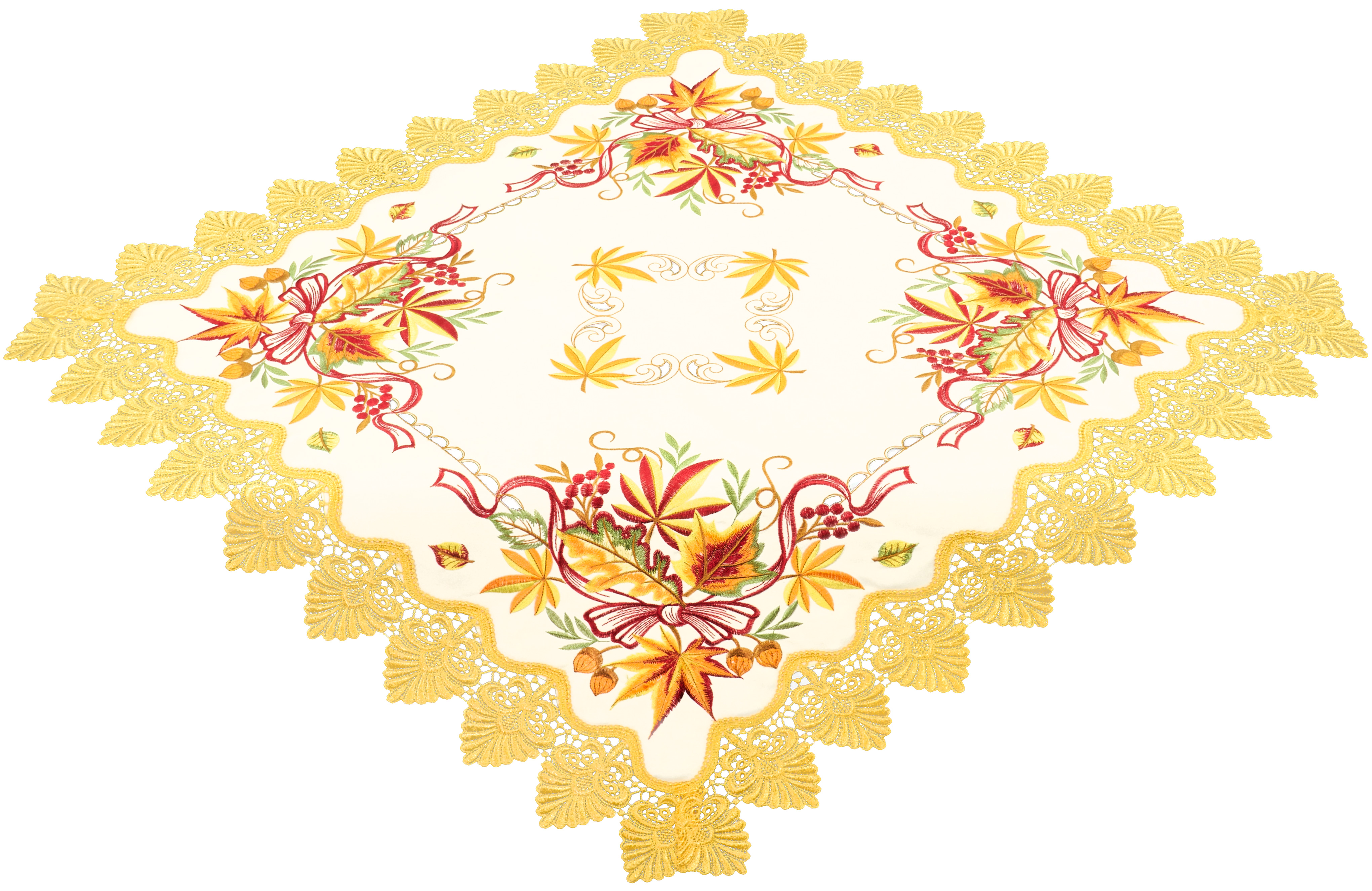 Tischdecke Herbst Spitzendecke 110x110 Mitteldecke Spitze Tischwäsche ...