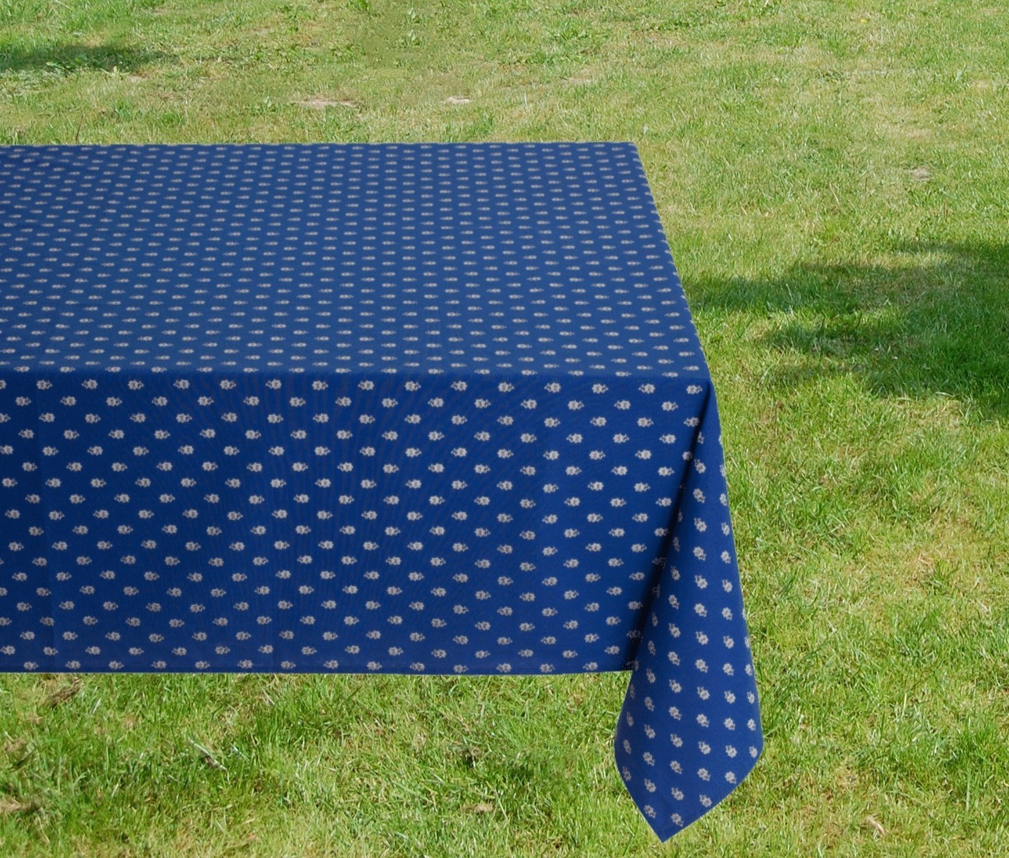 Tischdecke Abwaschbar 120x150 Blümchen Blau Baumwolle Beschichtet ...