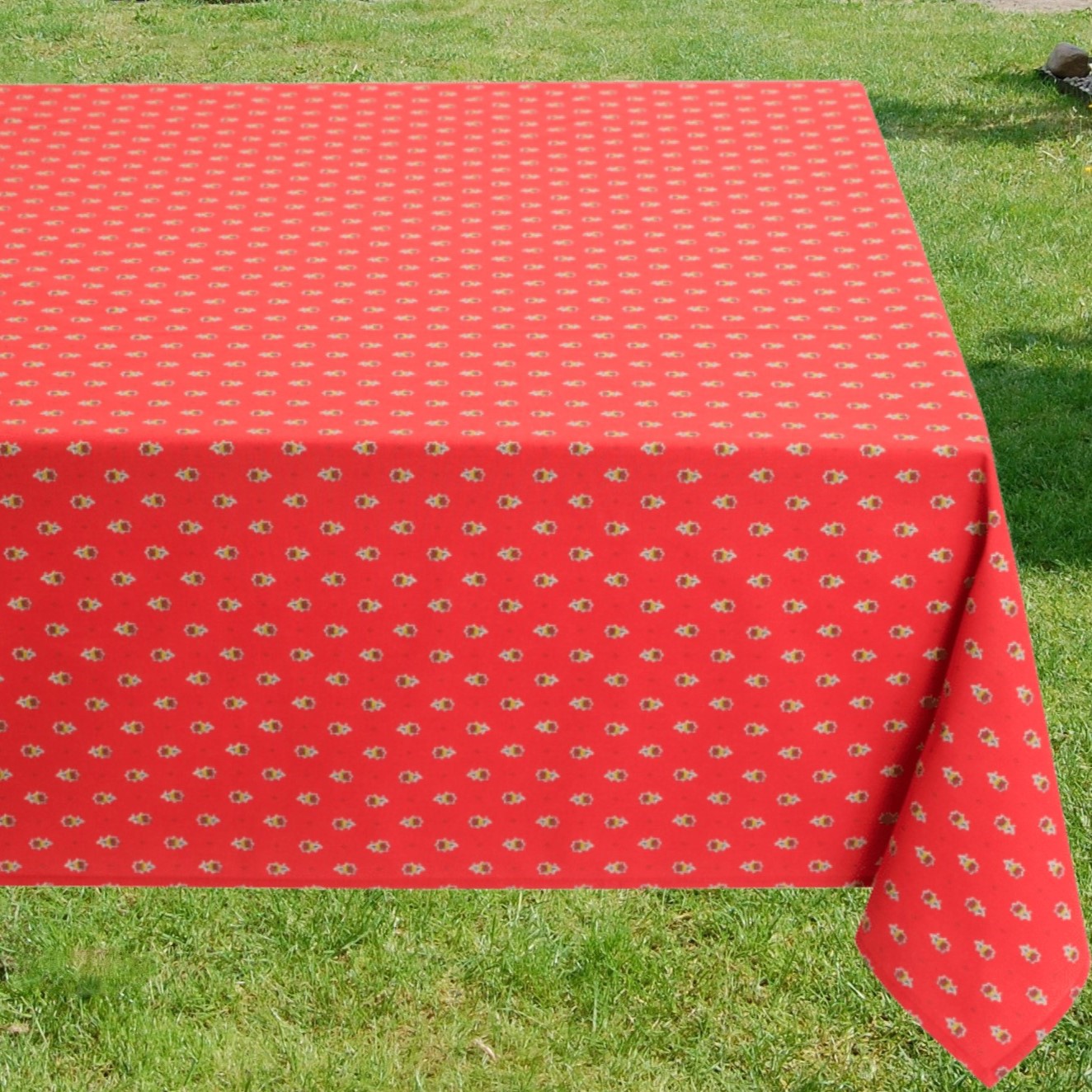 Tischdecke Abwaschbar 150x300 Blümchen Rouge Baumwolle Beschichtet ...