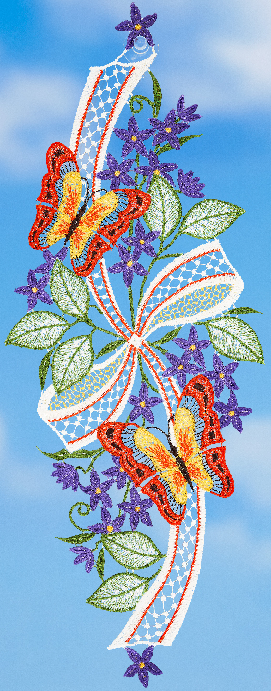 Plauener Spitze Fensterbild Schmetterlinge Fensterdekoration Frühling ...