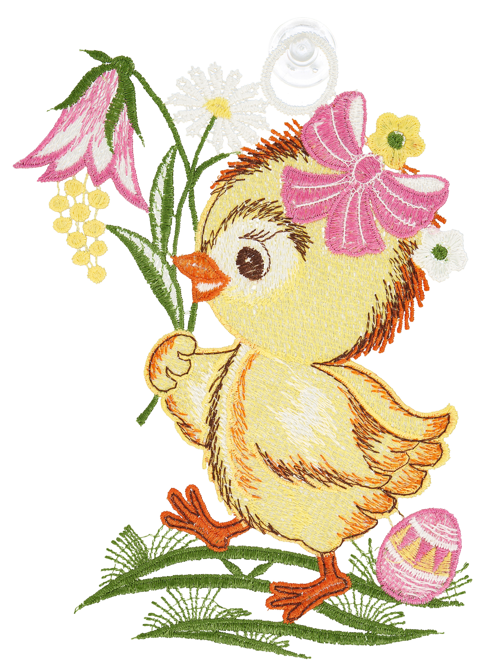 Fensterbild Ostern Plauener Spitze Fensterdekoration Küken Glockenblume ...