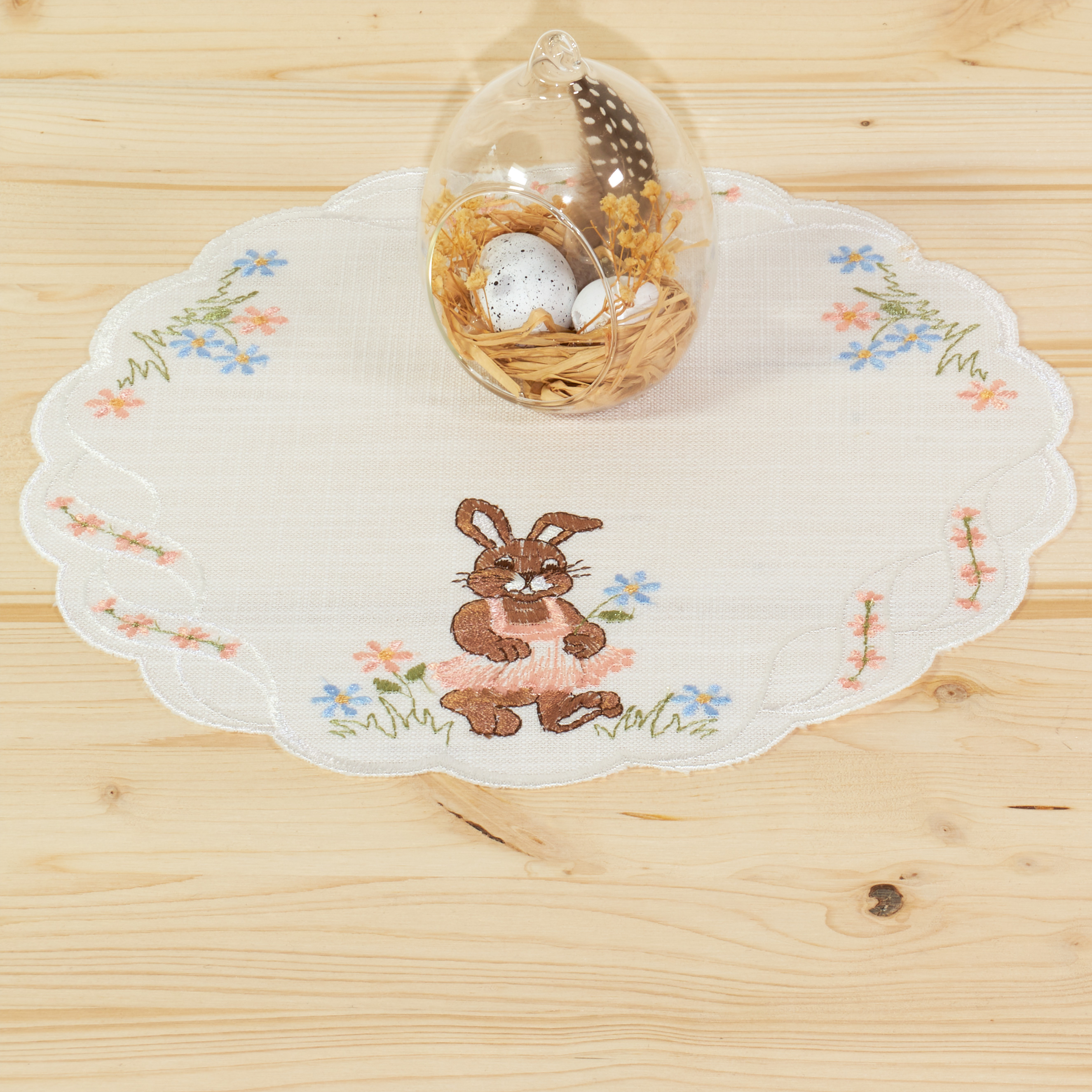 Tischdecke Ostern Plauener Spitze Rund 28 cm Stickerei Deckchen ...